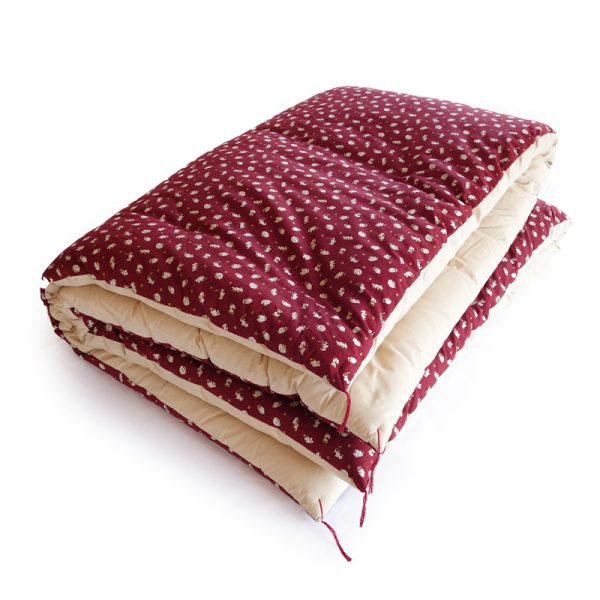 Japanese Futon Quilt, Artisan Handmade (Fabric: Suzuneko pattern RED ...