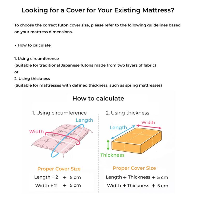 FT-Calculating-Mattress-Cover-Size | Futon Tokyo